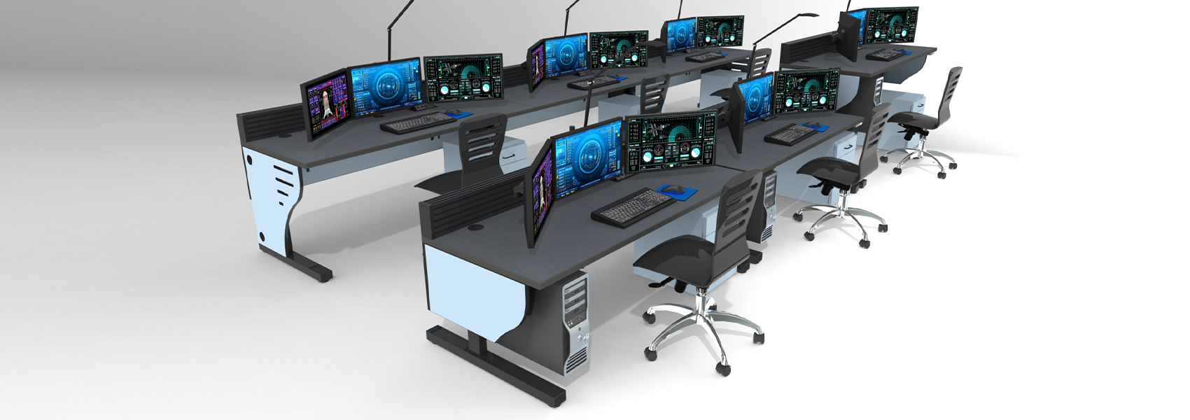 Edge Sit-Stand, Adjustable-Height 911 Dispatch Console by Inracks